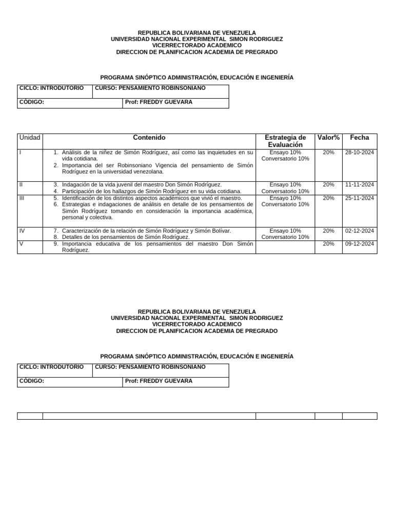 Plan de Evaluacion MV | PDF