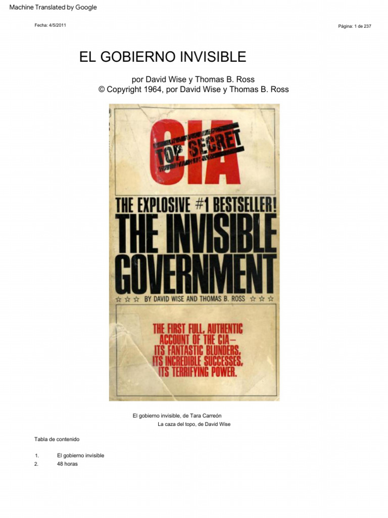 The Invisible-Government-David Wise Español | PDF | Agencia Central de ...