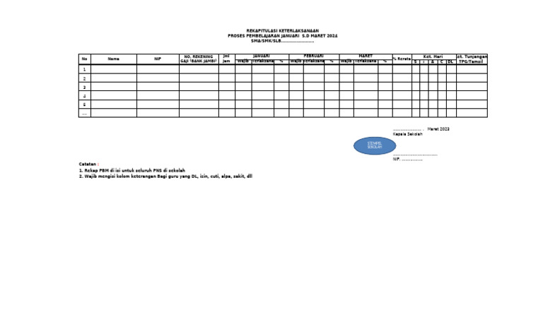 Format Rekap PBM | PDF