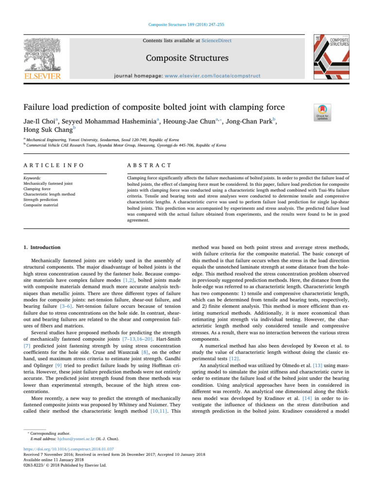 251-Failure Load Prediction of Composite Bolted Joint With Clamping ...