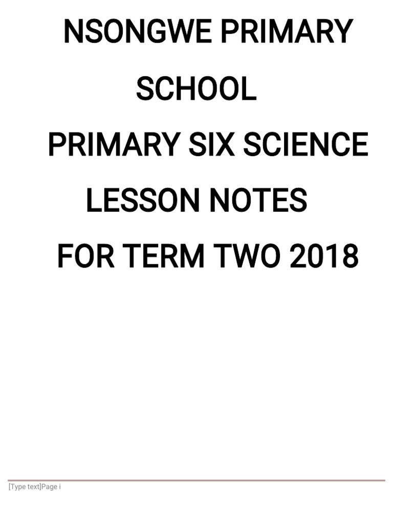 p.6 Science Lesson Notes (Revised) - 085540 | PDF | Cattle | Plants