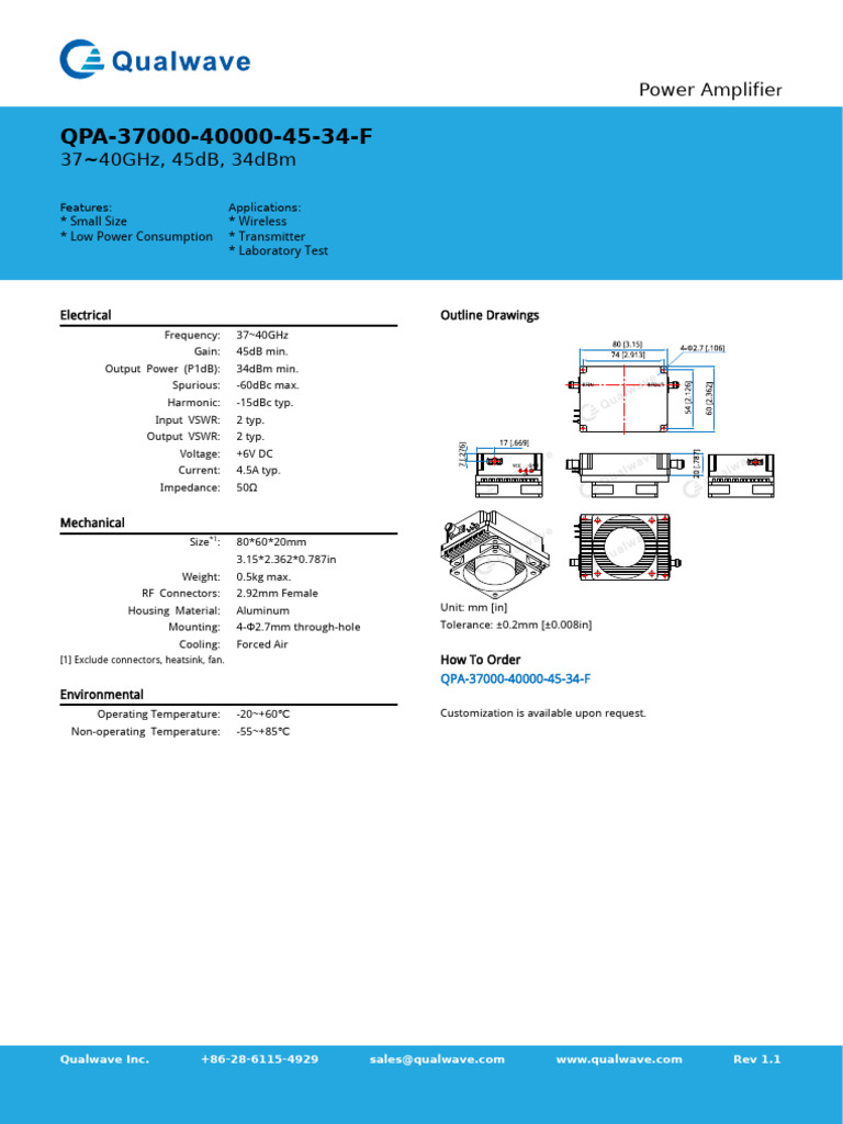 Qualwave PA Datasheet | PDF