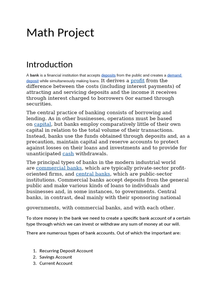 Math Project Class 10 Real Project | PDF | Business | Finance & Money ...