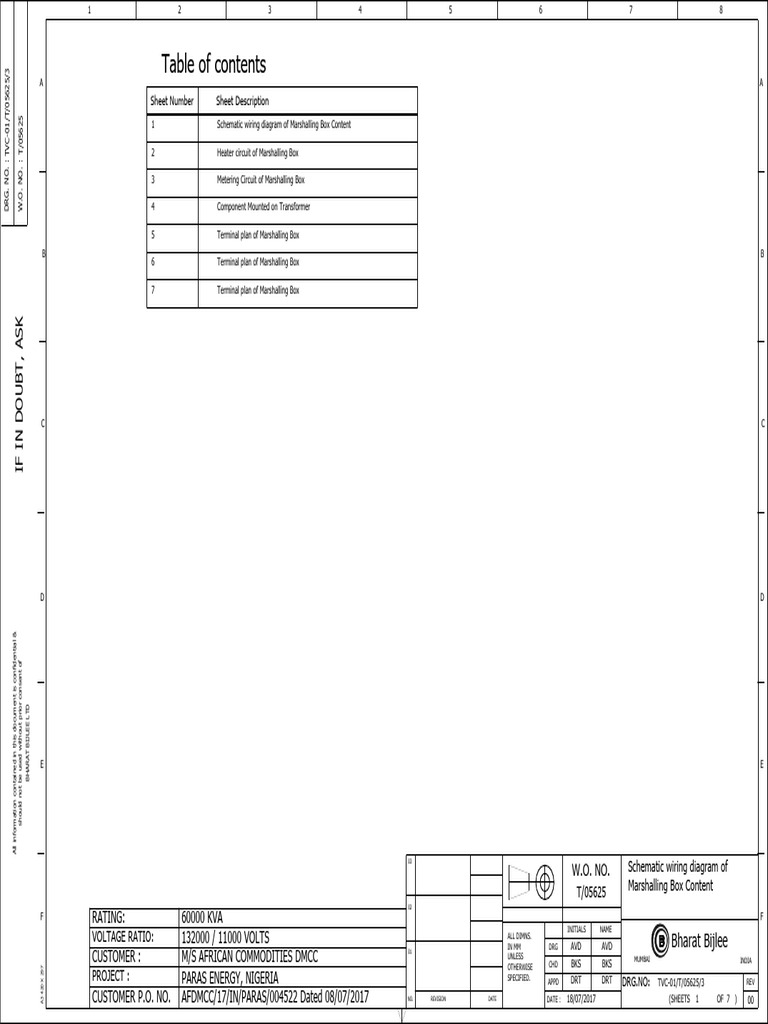 TVC-01-T-05625-3 - Schematic Drawing of Marshalling Box | PDF | Electrical Equipment ...