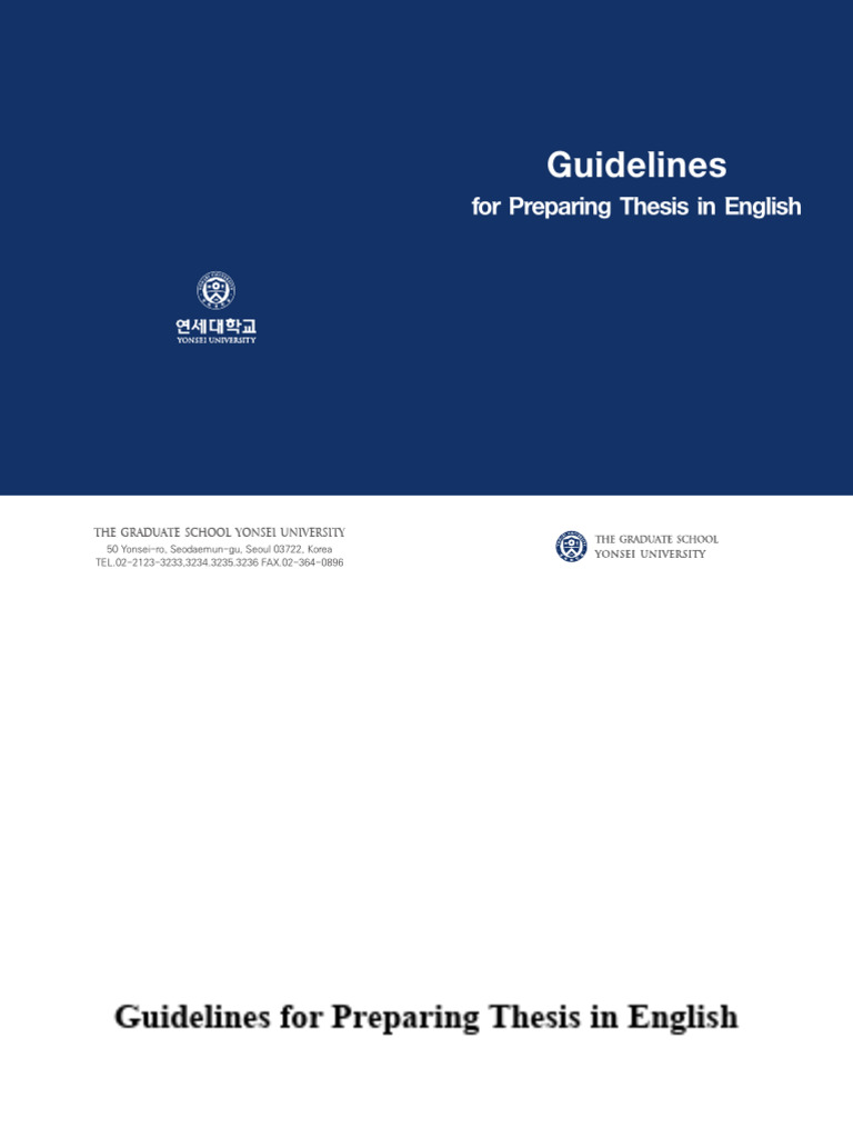 Yonsei Thesis Preparation Guide | PDF | Thesis | Plagiarism