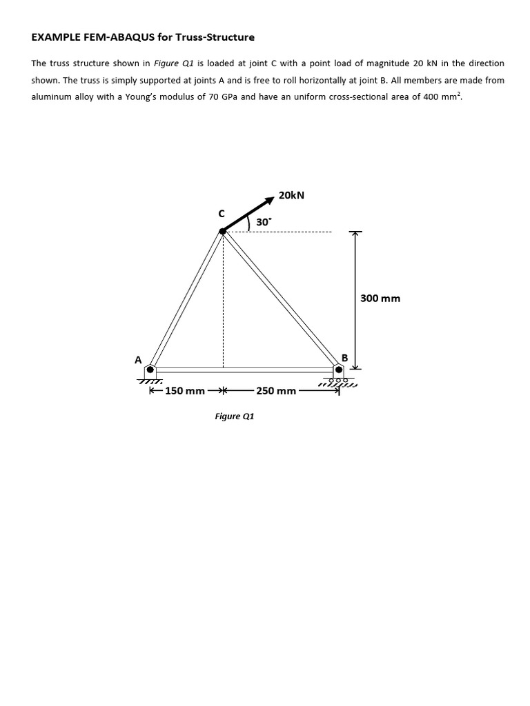 Truss Analysis with FEM-ABAQUS | PDF | Elasticity (Physics) | Young's ...