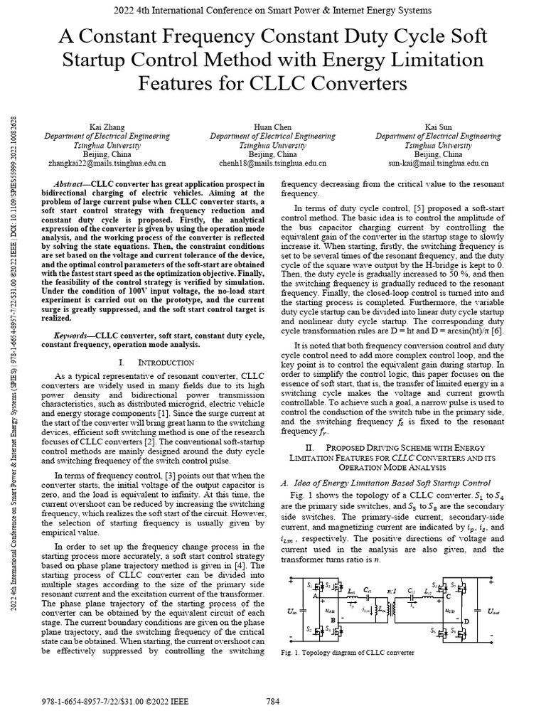 A Constant Frequency Constant Duty Cycle Soft Startup Control Method With Energy Limitation ...