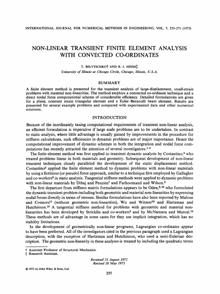 Non-Linear Transient FEM Analysis | PDF | Finite Element Method ...
