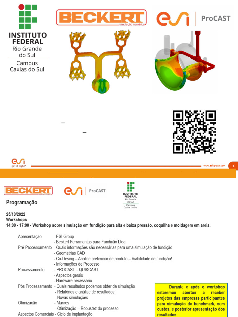 1 WORKSHOP SIMULAÇÃO DE FUNDIÇÃO PROCAST - QUIKCAST Caxias Do Sul | PDF ...