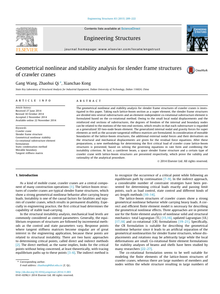 341-Geometrical Nonlinear and Stability Analysis For Slender Frame ...