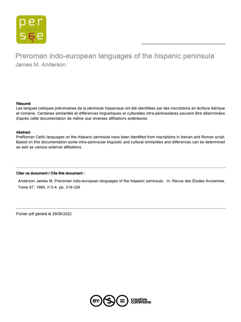 Pre-Roman Indo-European Languages of The Iberian Peninsula | PDF ...