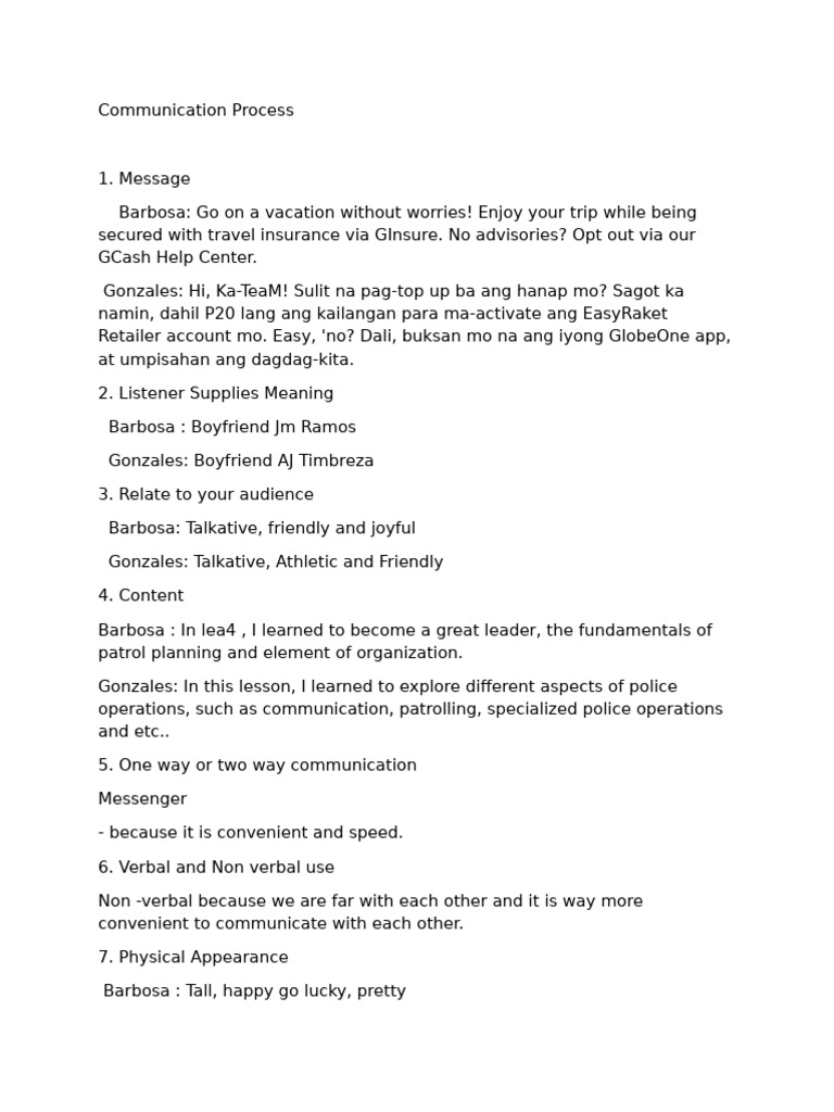 Communication Process | PDF