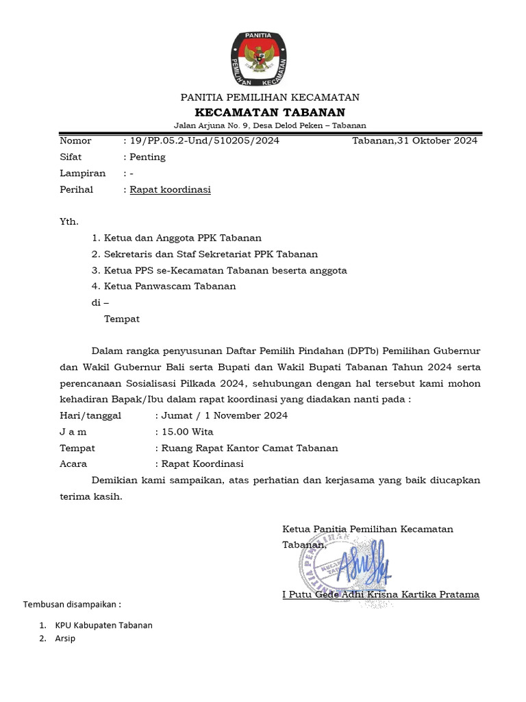 Undangan Rakor | PDF