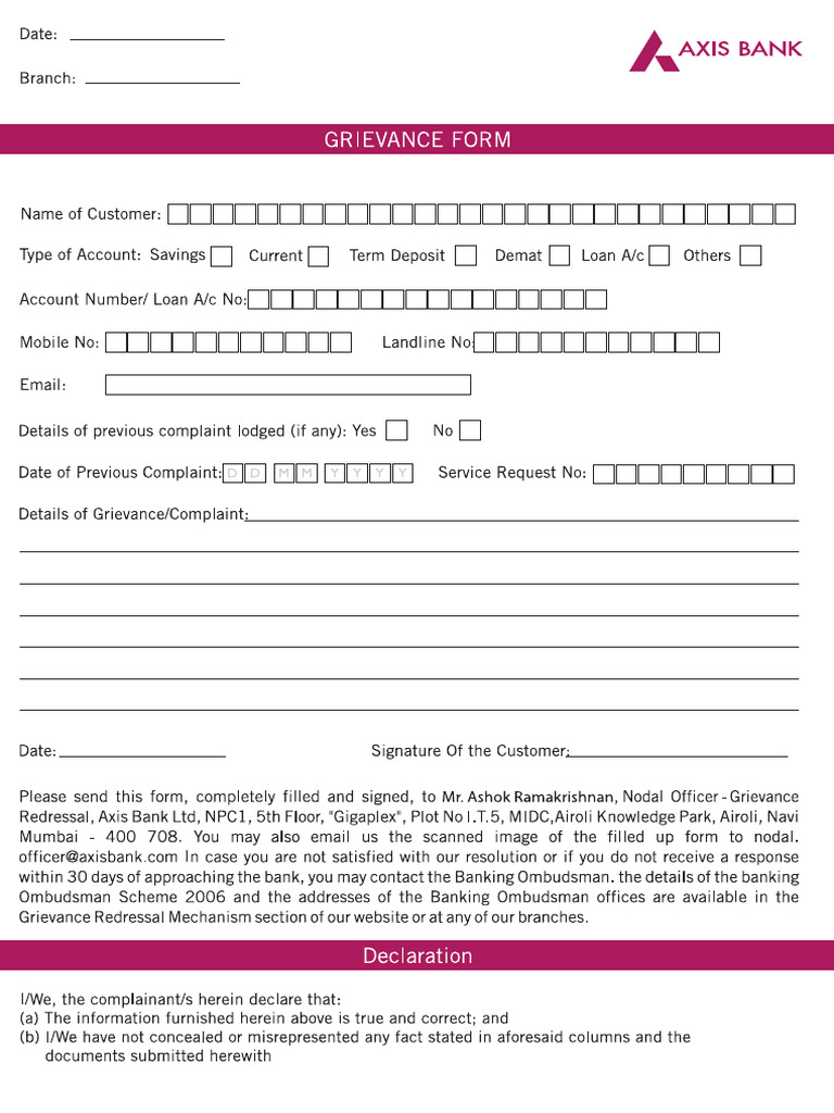 Grievance Form 1 | PDF