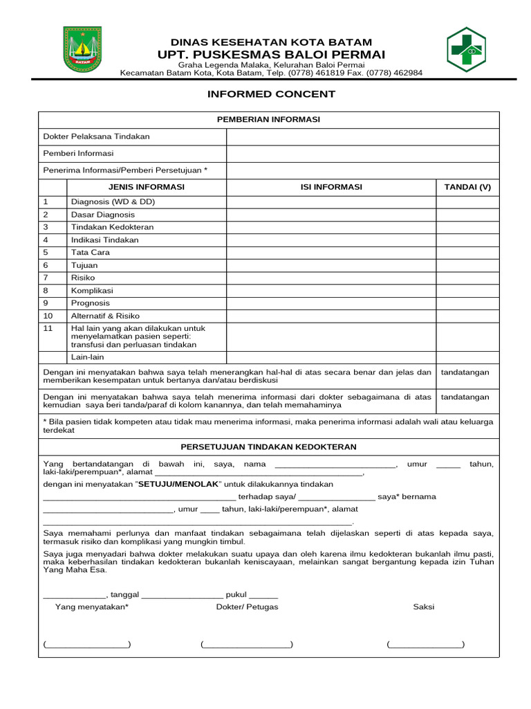 Form Informed Concent Baru | PDF