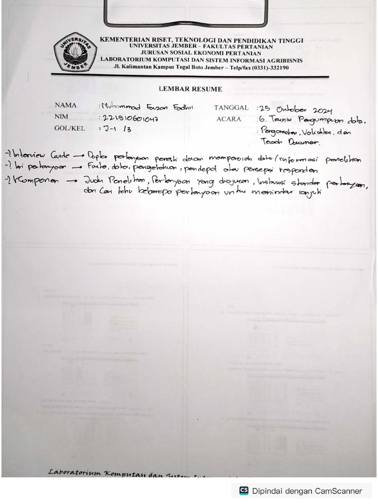 Muhammad Fauzan Fadhil - 221510601047 - Resume Acara 6 | PDF