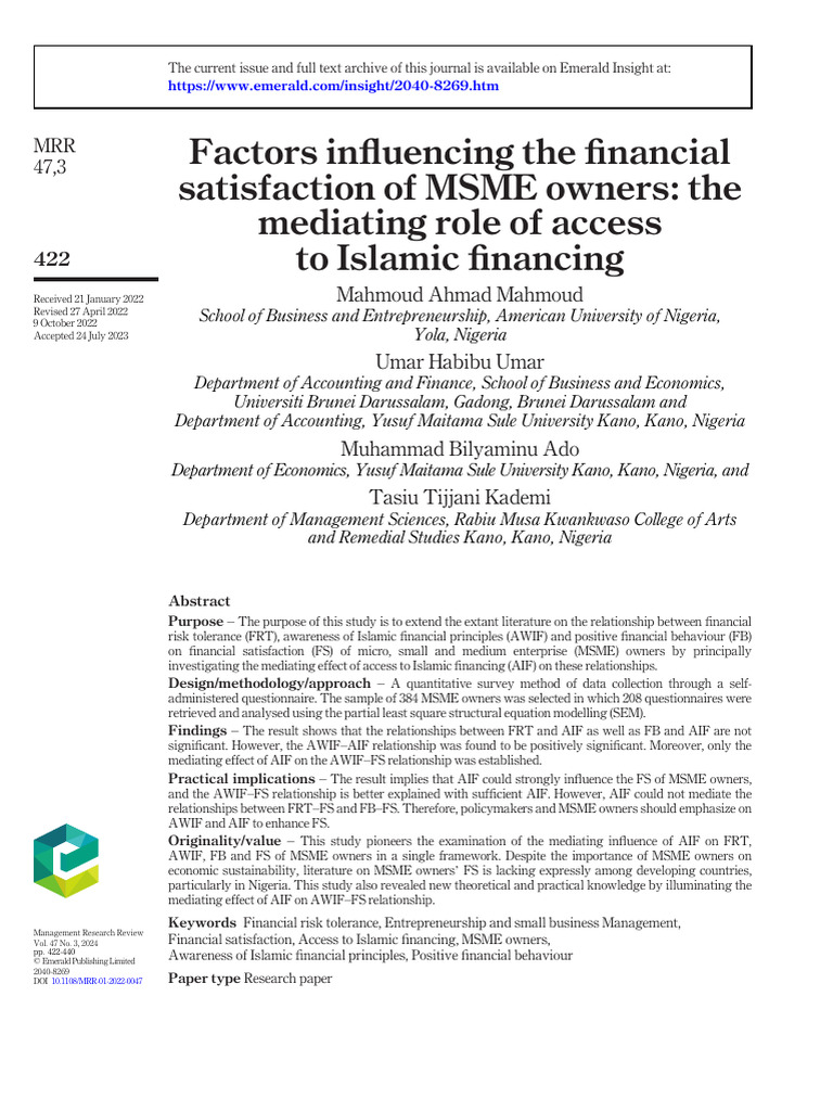 Factors Influencing The Financial | PDF | Validity (Statistics ...