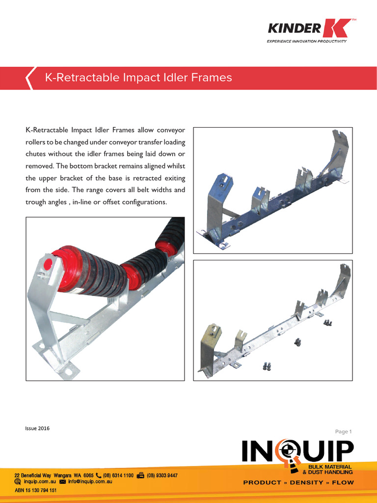 K-Retractable Impact Idler Frames - Inquip | PDF