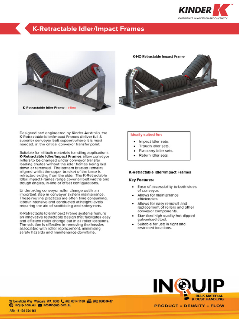 K Retractable Idler - Impact Frames | PDF