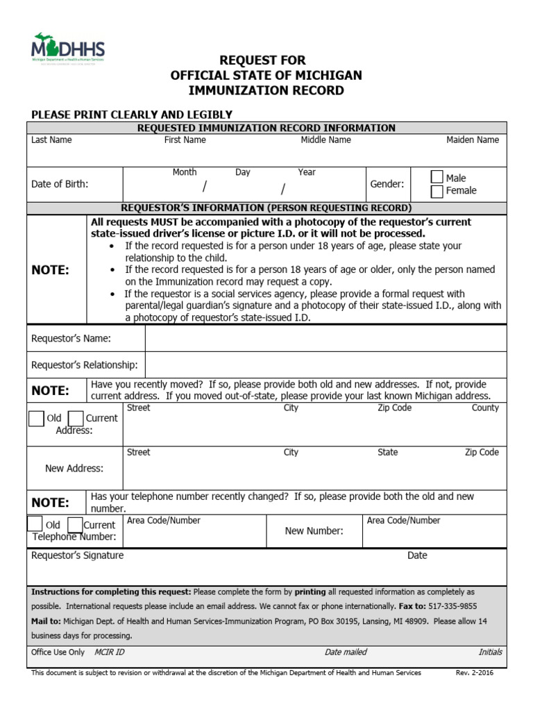 Immunization Record Form | PDF | Identity Document | Telecommunications