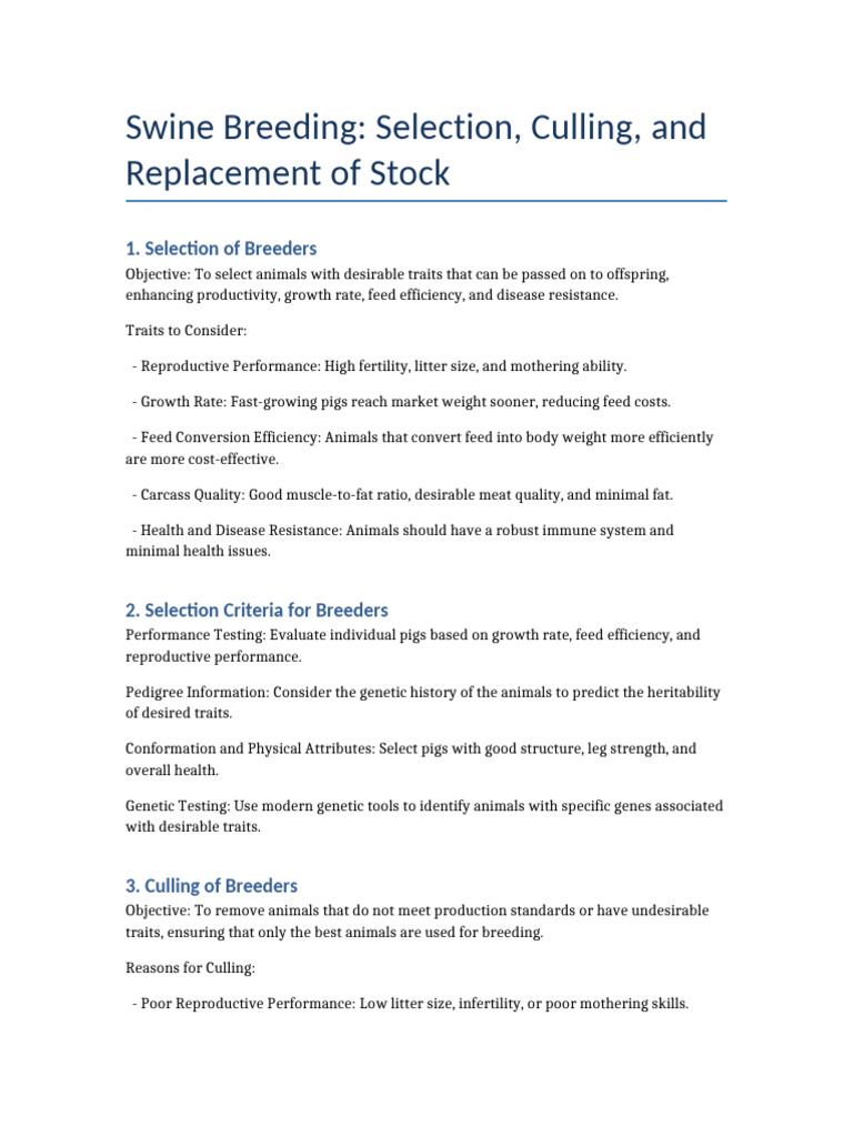 Swine Breeding Report | PDF | Selective Breeding | Plant Breeding