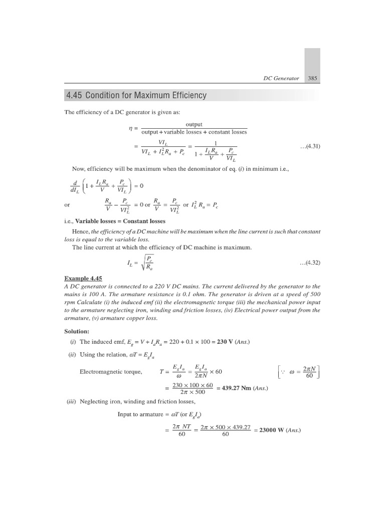 Solved Examples of DC Generator | PDF