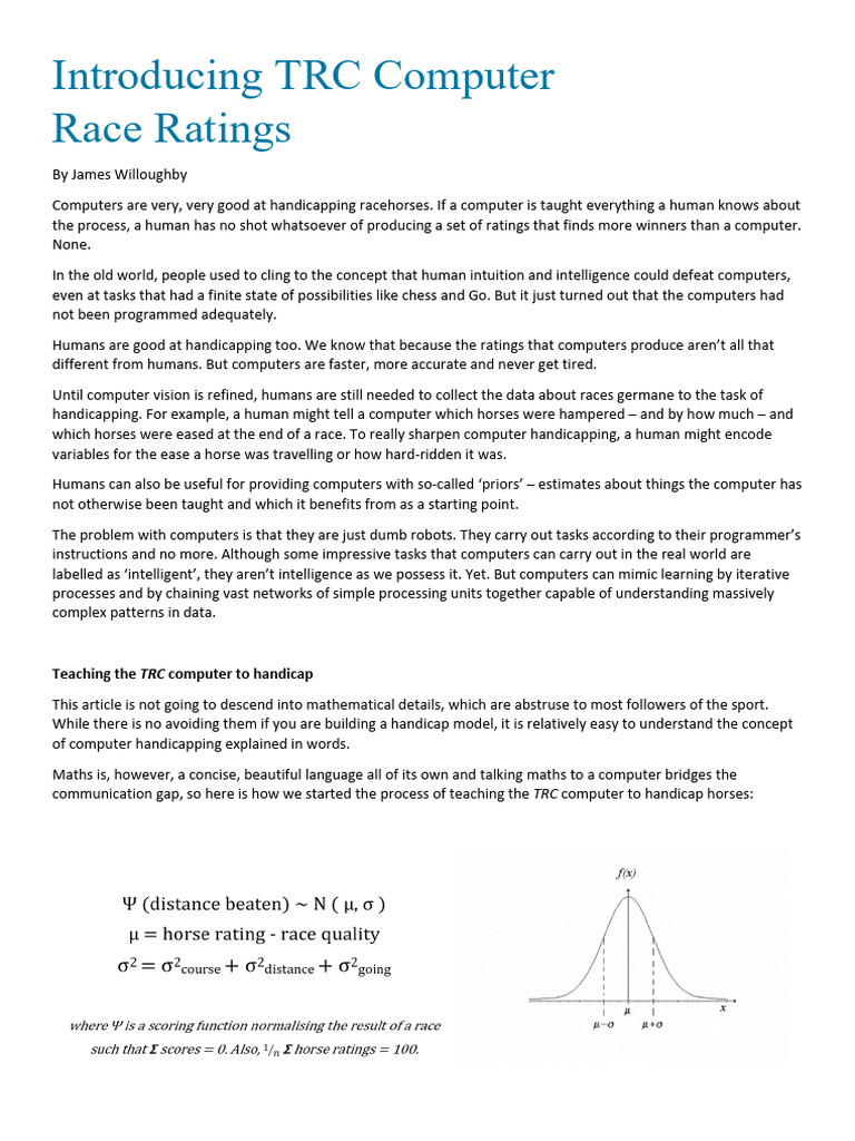 TRC Computer Race Ratings Explained | PDF | Standard Deviation | Normal ...