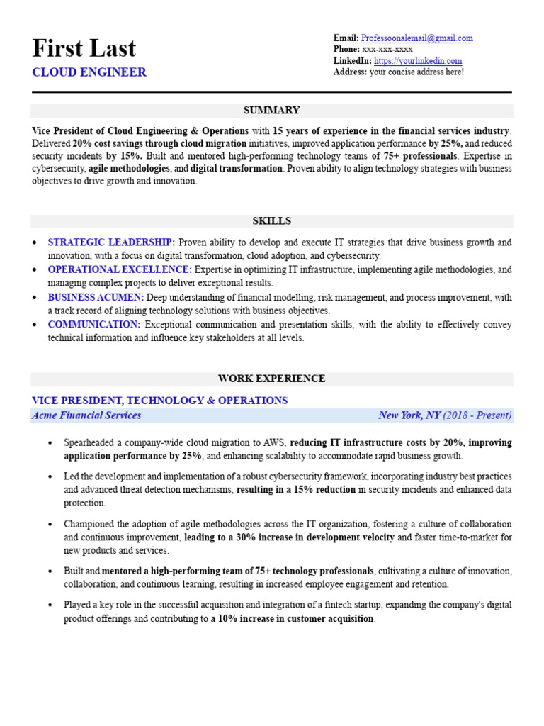 Cloud Engineer Resume DUMMY | PDF | Computer Security | Security