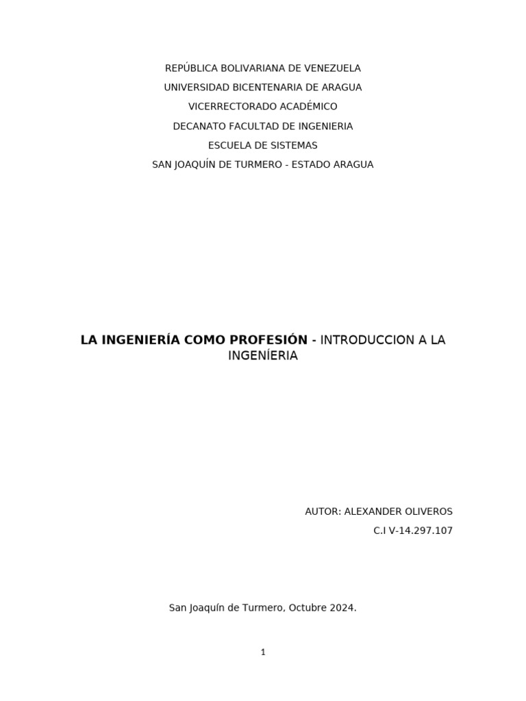 Sumativa 1 Oliveros Alexander Introd A La Ing | PDF | Ingeniería ...
