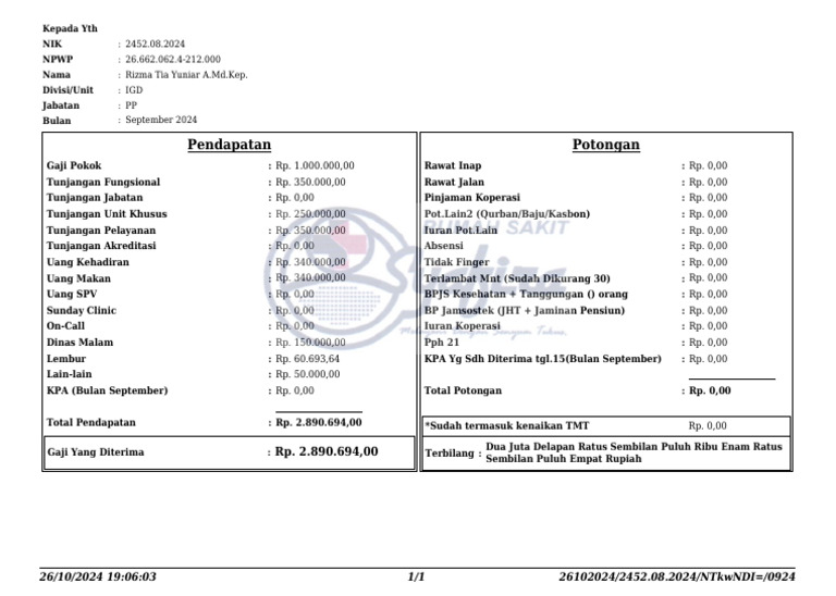 Cetak Form Gaji | PDF