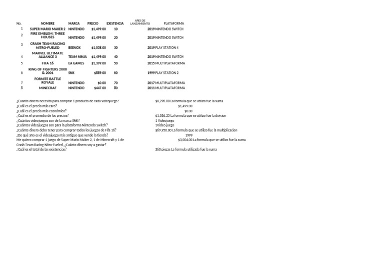 Zarate-Guzman Emmanuel Excel | PDF | Juegos y actividades