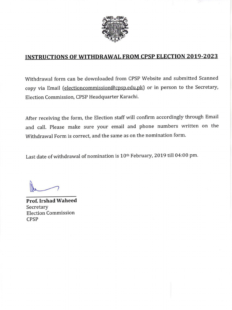 Withdraw Instructions Form | PDF