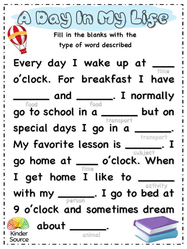 Daily Routine and Activities Template | PDF