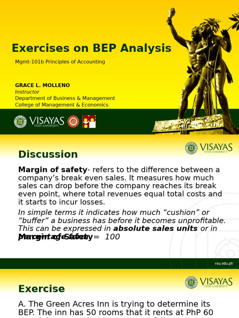 BEP & Margin of Safety Exercises | PDF | Business | Computers