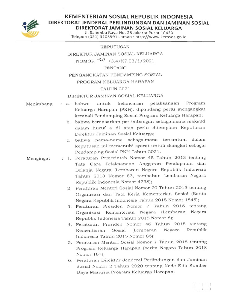 SK Pendamping 2021 | PDF