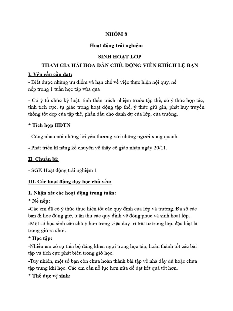 Nhóm 8 - HĐTN TH | PDF