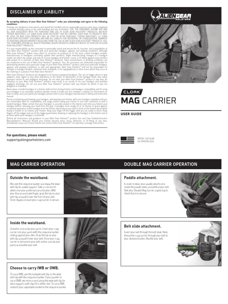 Cloak Mag Carrier Ug 08 24 | PDF | Handgun | Ballistics