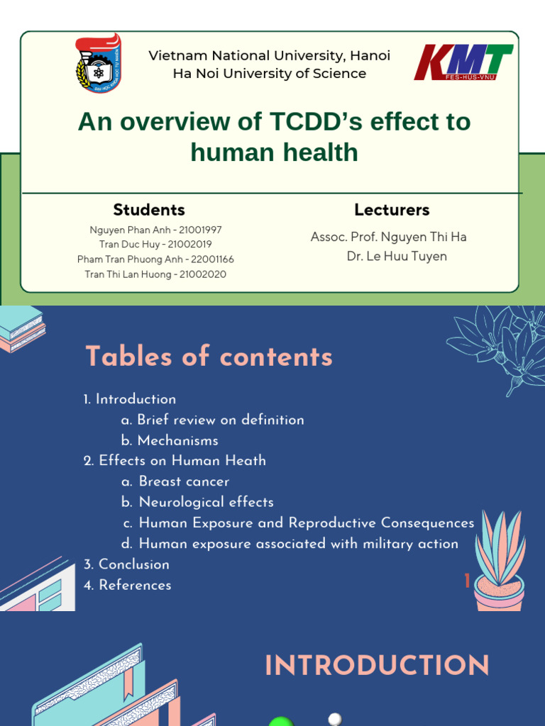 TCDD and Its Impact on Human Health | PDF | Biochemistry | Chemistry