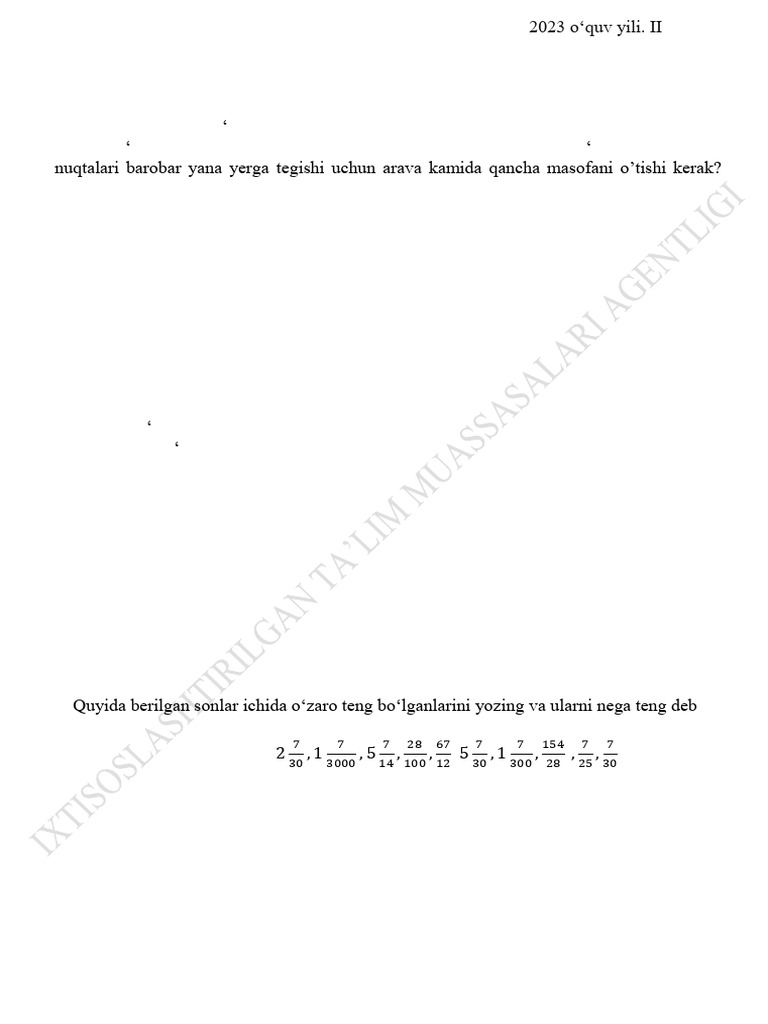 5-Sinf BSB-5 1-Variant | PDF