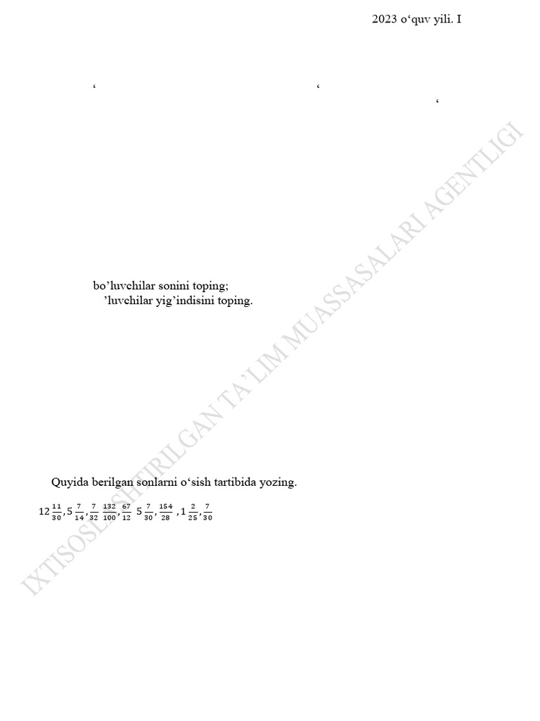 5-Sinf BSB-5 2-Variant | PDF