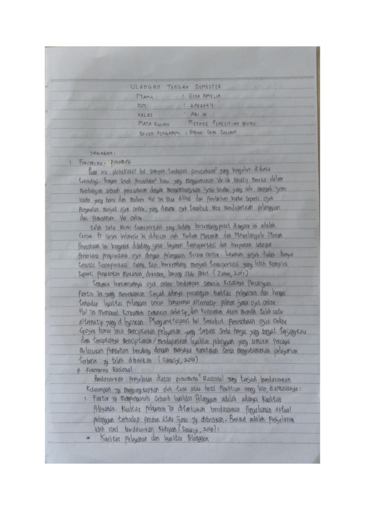 Risa Amelia - 20922413 - Abi 10 - Uts Metlit | PDF