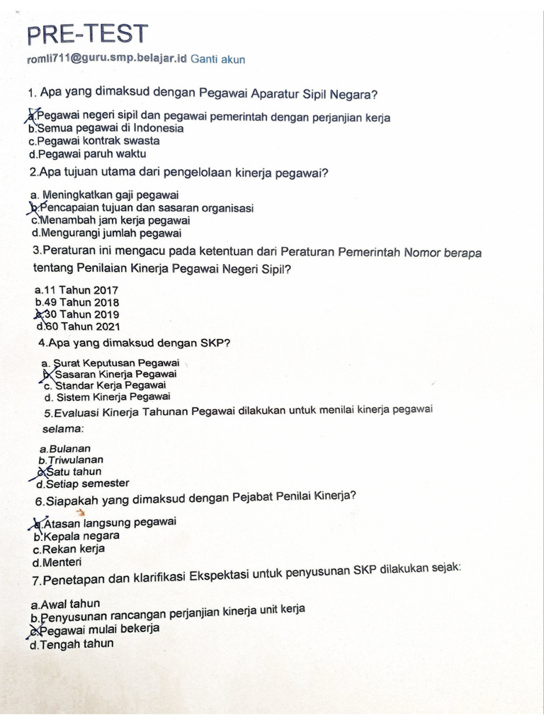 Pre Test | PDF