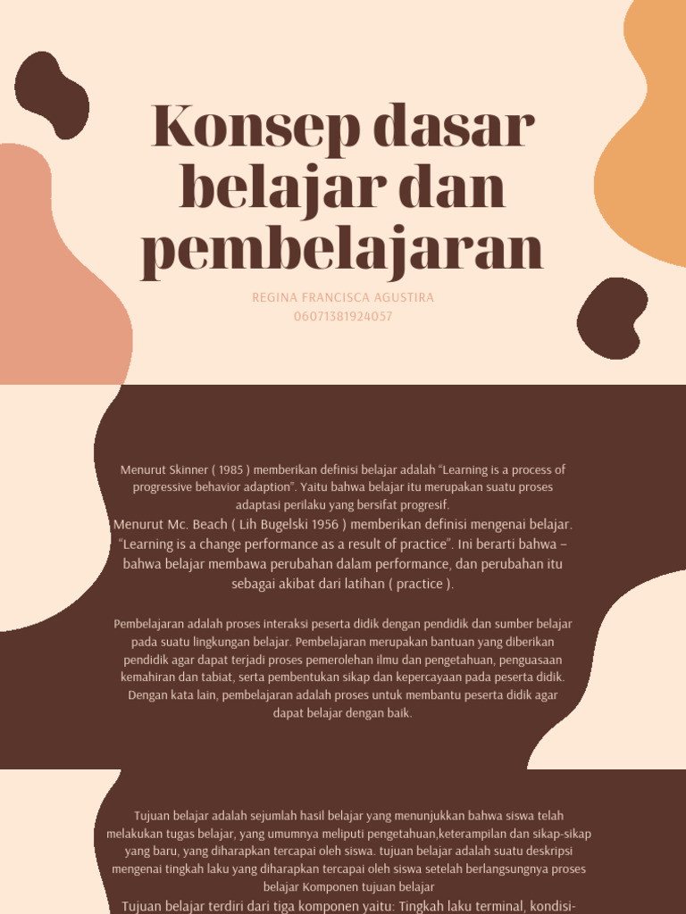 Konsep Dasar Belajar Dan Pembelajaran | PDF | Karier & Perkembangan