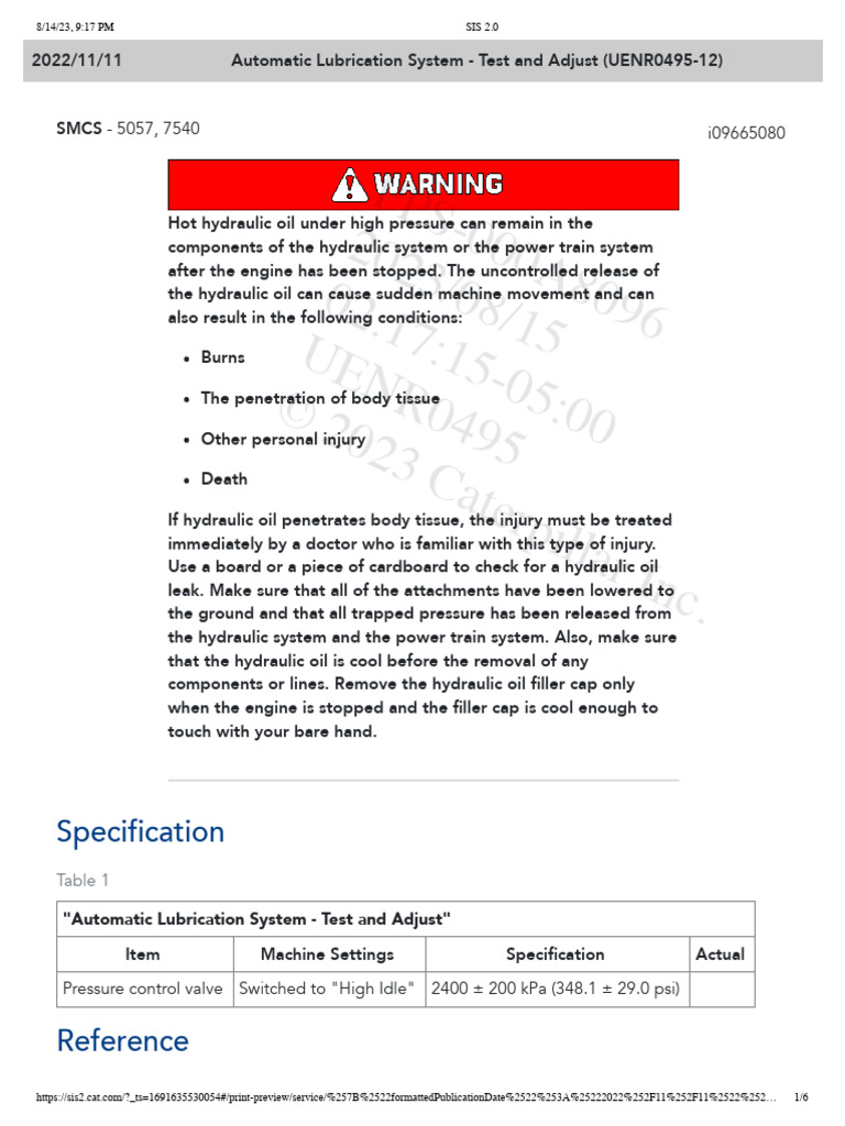 6020B Hydraulic System Pressure Adjustment | PDF | Valve | Tap (Valve)