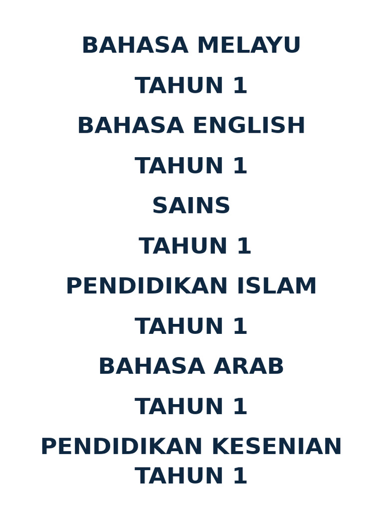 Label Buku Tahun 1 Sek Agama | PDF