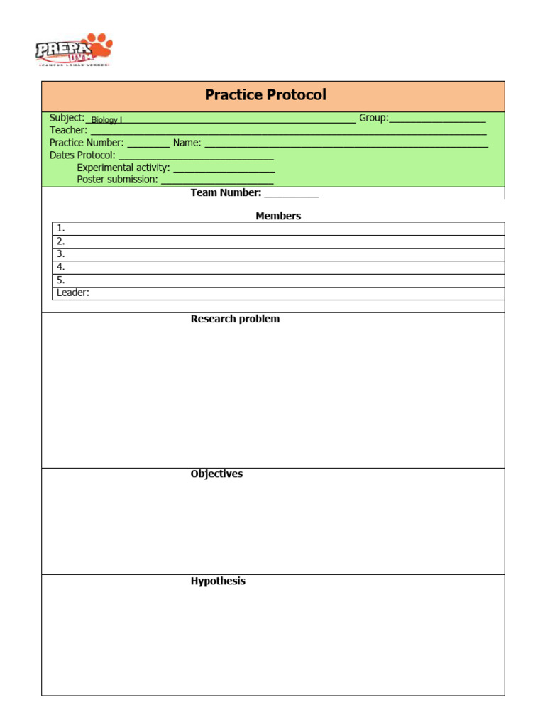 Practice Protocol Biology 1 | PDF