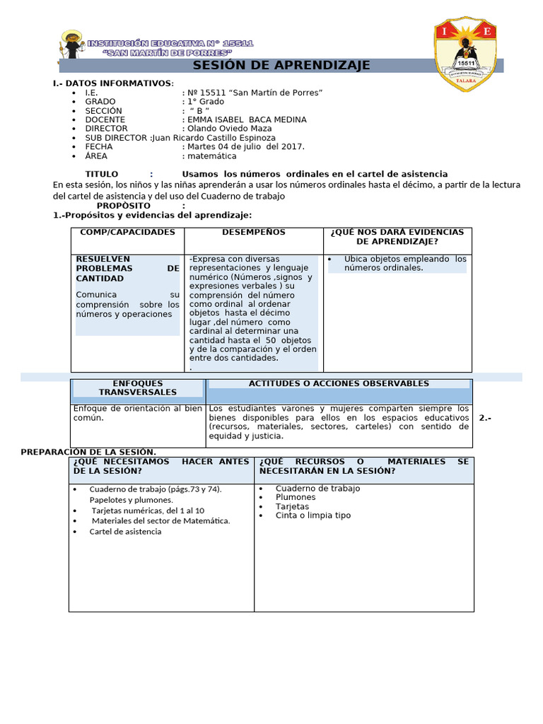 Sesion Ordinales | PDF | Aprendizaje | Modificación de comportamiento