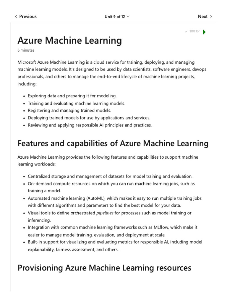 Azure Machine Learning Overview | PDF | Microsoft Azure | Machine Learning