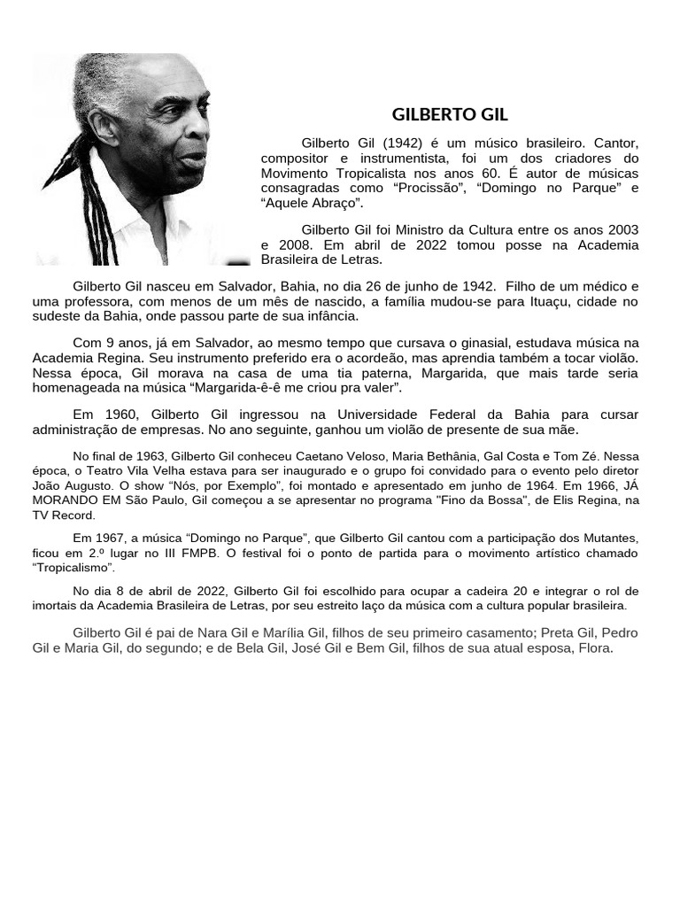 Gilberto Gil | PDF | Arte | História