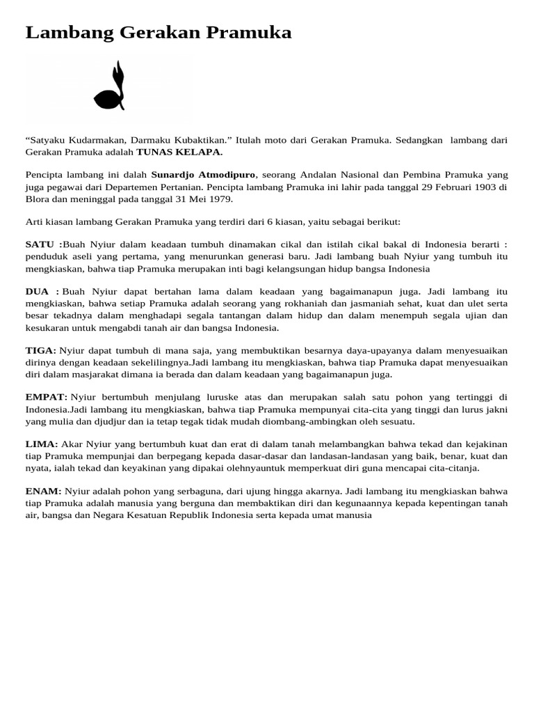 Lambang Gerakan Pramuka | PDF | Griya & Taman | Agama & Spiritualitas